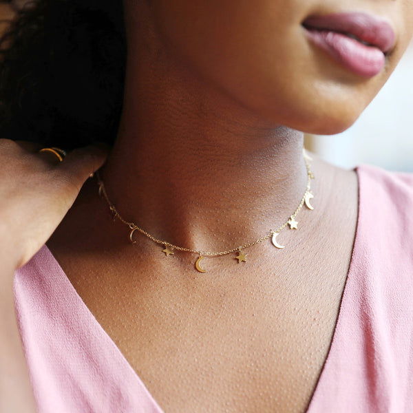 Star & Moon Charm Necklace | Luna & Soul Australia